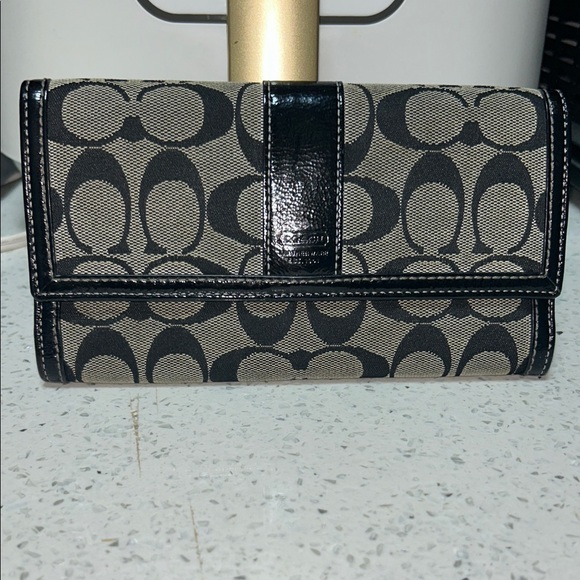 Coach | Bags | Coach Black Wallet With Lavender Interior | Poshmark